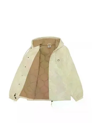 AAPE BY *A BATHING APE Camouflage Print Quilted Hooded Jacket - Neutrals