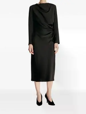Loulou De Saison Fabio Draped Satin Midi Dress