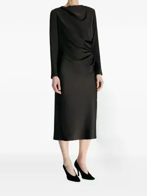 Loulou De Saison Fabio Draped Satin Midi Dress