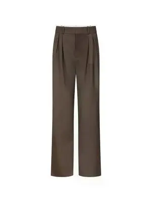 Loulou De Saison Pleated Grain Trousers - Brown