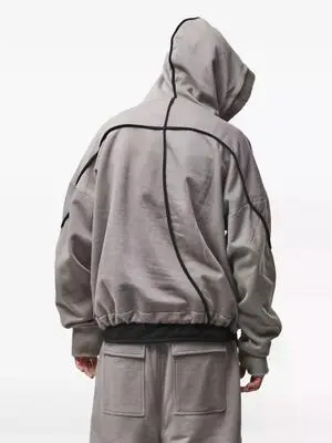 THOM KROM Contrast Piping Raw Edge Hoodie