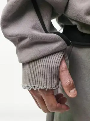 THOM KROM Contrast Piping Raw Edge Hoodie