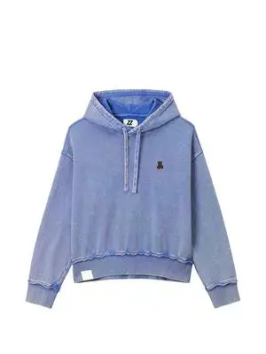 Izzue Graphic-print Cotton Hoodie - Blue