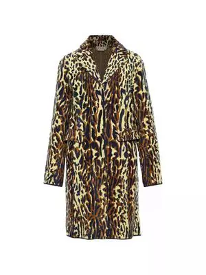 Marni Animalier Wool Chenille Coat - Yellow