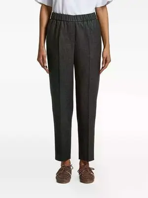Peserico Elasticated Waistband Chain-trim Trousers - Grey