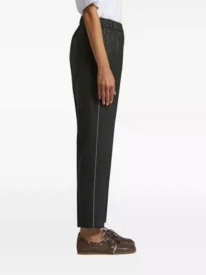 Peserico Elasticated Waistband Chain-trim Trousers - Grey
