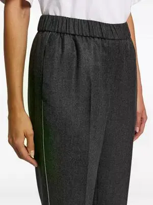 Peserico Elasticated Waistband Chain-trim Trousers - Grey