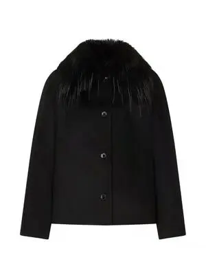 Loulou De Saison Faux Fur Collar Jacket - Black