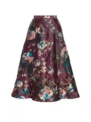 Erdem Floral Print A-line Midi Skirt