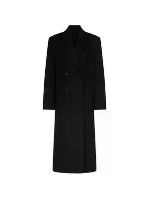 Loulou De Saison Double-breasted Peak-lapel Coat - Black