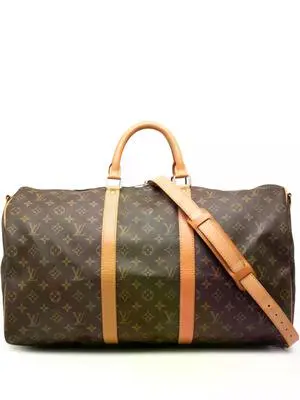 LOUIS VUITTON Keepall Bandouliere 50 Monogram Travel Bag - Brown