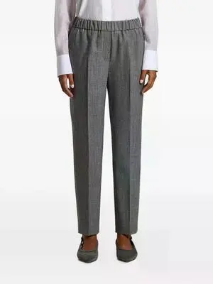 Peserico Elasticated-waistband Pressed-crease Trousers