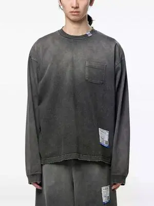 Mihara Yasuhiro Sun Faded Like Distressed Sweatshirt - Black