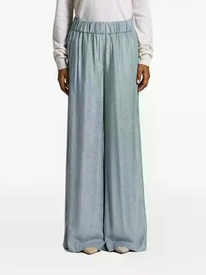 Peserico Plissé-effect Wide-leg Trousers