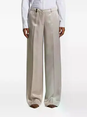 Peserico Satin-finish Wide-leg Trousers - Grey