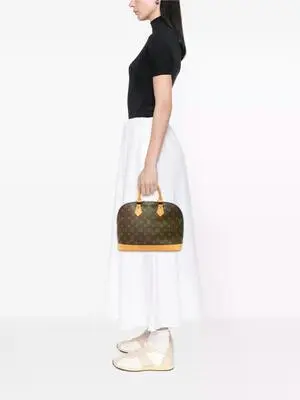 LOUIS VUITTON Monogram Alma Pm Handbag - Brown