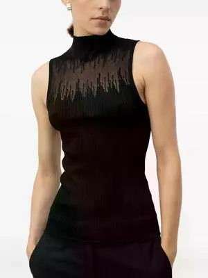Hugo Knitted Top With Sheer Section