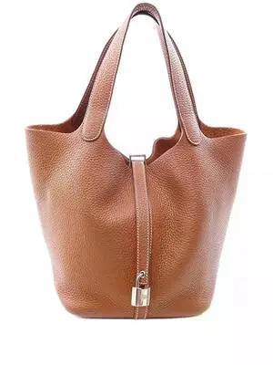 Hermès Clemence Picotin Lock 22 Handbag - Brown