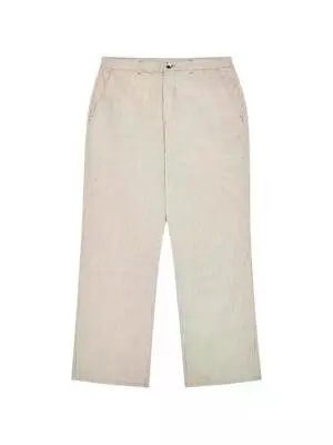 MALBON The Hickory Stripe-pattern Loose Fit Trousers - Neutrals