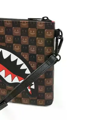 SPRAYGROUND Shark Mouth Check-print Clutch Bag