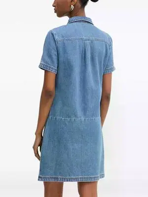 MORGAN Button-up Short-sleeve Denim Mini Dress