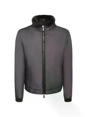 MOORER Shearling-lined Zip-up Jacket - Grey