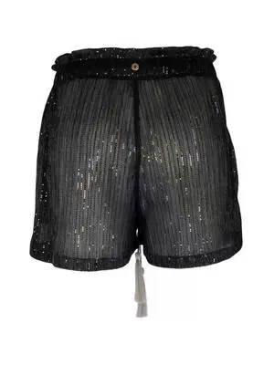 PALMACEA Sequin-embellished Shorts - Black