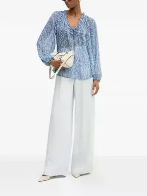 MORGAN Paisley Print Ruffled Blouse