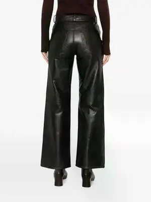 Maje Leather Straight-leg Trousers