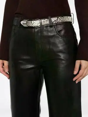 Maje Leather Straight-leg Trousers