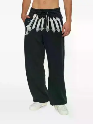 Palm Angels Sweatpants With Cuffed Legs - Black