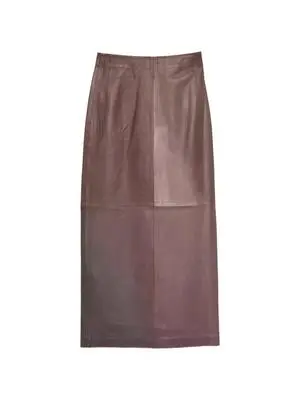ALYSI Paneled Leather Skirt