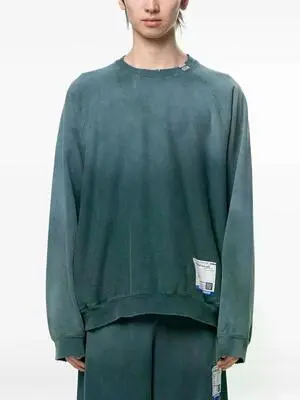 Mihara Yasuhiro Sun-faded Distressed Sweatshirt - Green