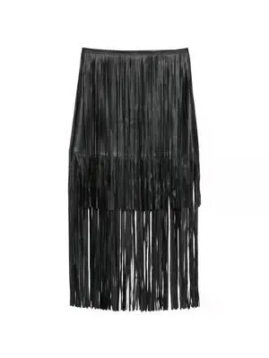 Maje MAJE Herringbone Button-Detail Mini Skirt Black