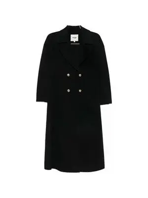 Maje Double-breasted Tailored Coat - Black