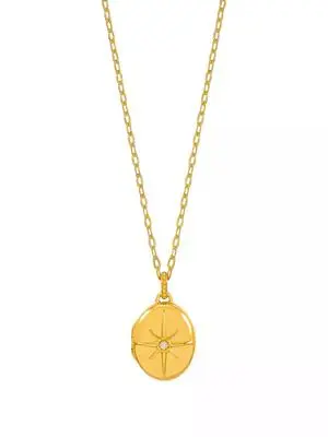 DOWER & HALL Starburst Diamond Locket Necklace - Gold