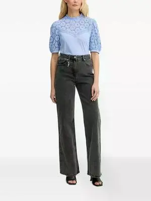 MORGAN Bow Charm Wide-leg Jeans