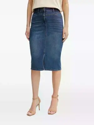 MORGAN Front Slit Denim Midi Skirt