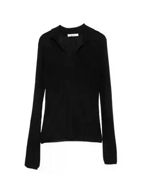 Max Mara Ribbed-knit Polo Sweater