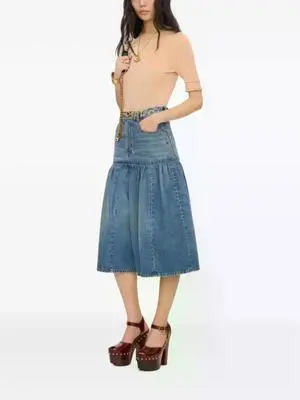 Chloé High-rise Balloon Bermuda Shorts In Denim