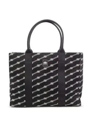 Balenciaga Bb Monogram Tote Bag - Black