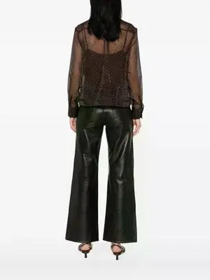 Maje Rhinestone-embellished Sheer Shirt