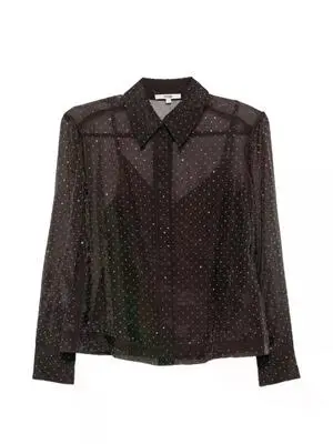 Maje Rhinestone Embellished Shirt - Brown