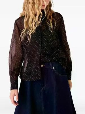 Maje Rhinestone Embellished Shirt - Brown