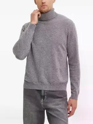 BENETTON Roll-neck Knitted Sweater - Grey