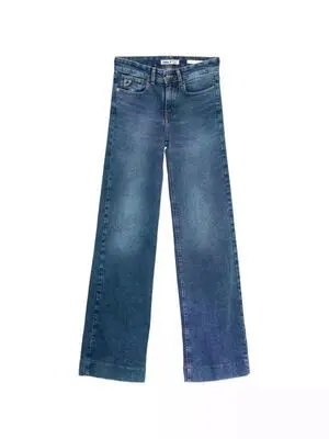 LOIS Lorna Logo-patch Wide-leg Jeans - Blue