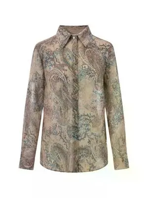 Liu Jo Paisley-print Sheer Shirt - Neutrals