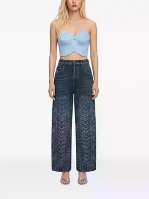 DIESEL® Cable-print Wide-leg Jeans