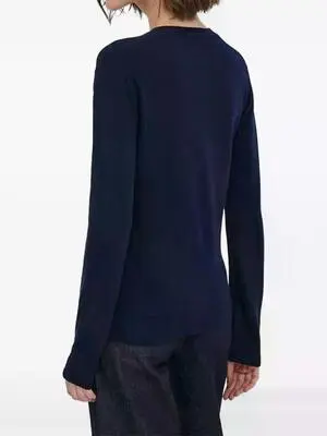 BENETTON Fine Knit V-neck Sweater - Blue