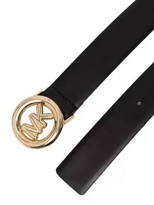 Michael Kors Logo Plaque Leather Belt